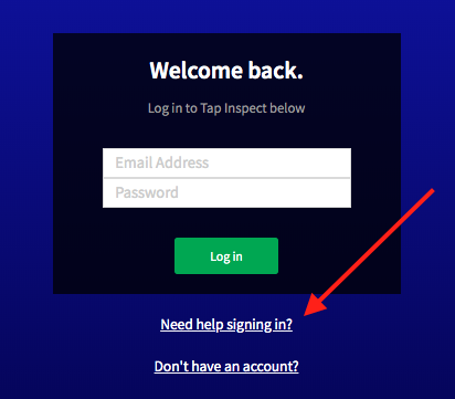 Reset Your Password – Tap Inspect Support